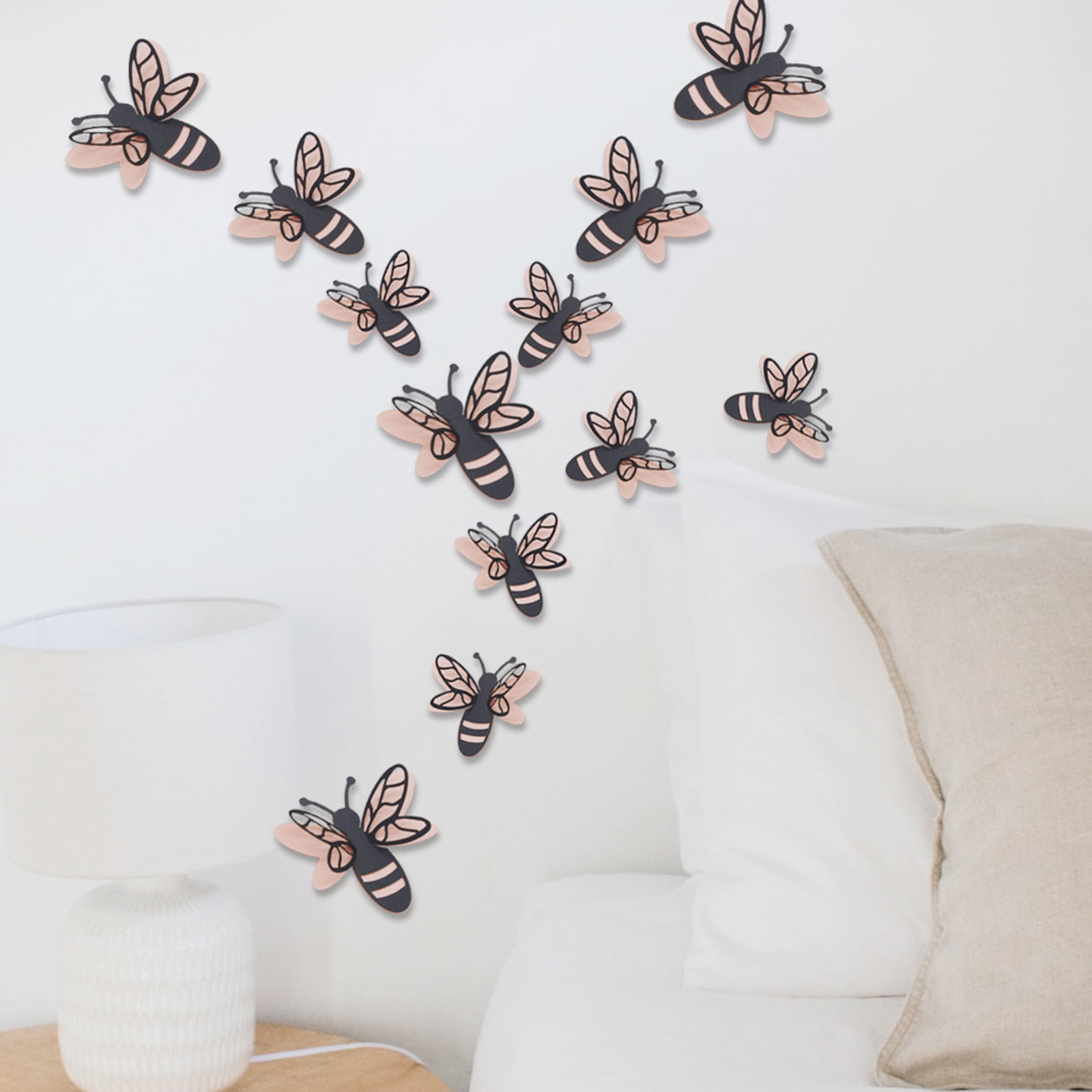 Wall Decor 24PCS 3D Bee Stickers Bee Decor Removable Mural Decals Honey ...