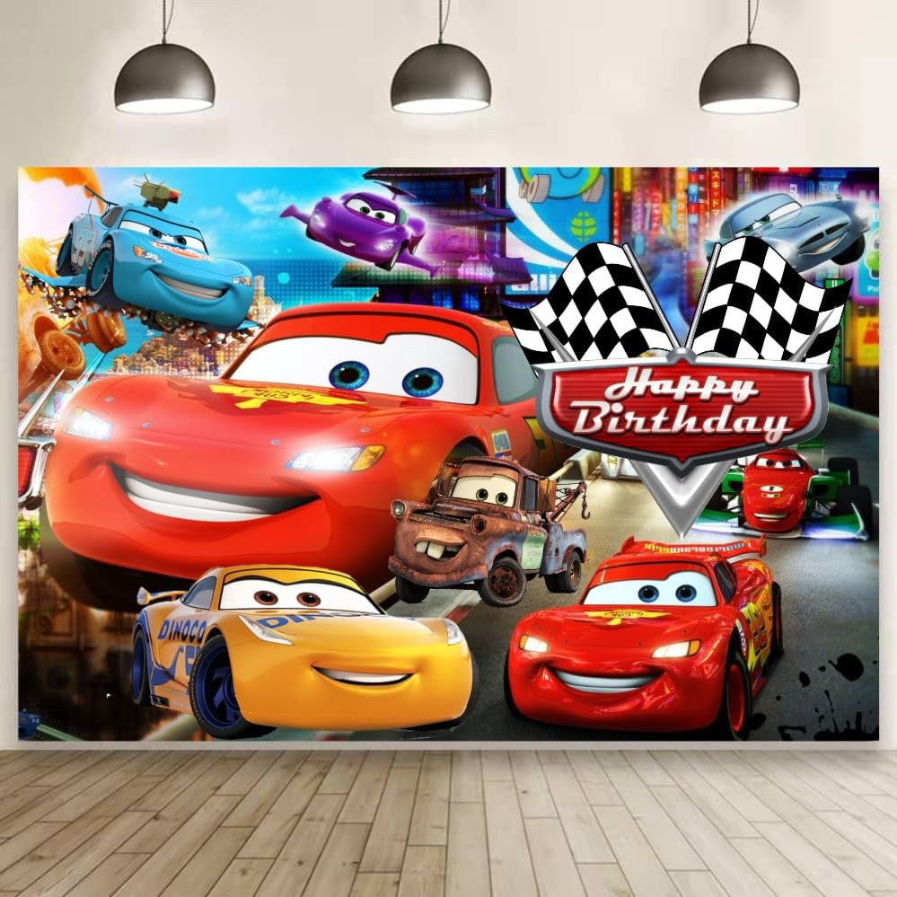 Wall Decor Backdrop for Cars Themed Birthday Decorations, Cars Themed ...