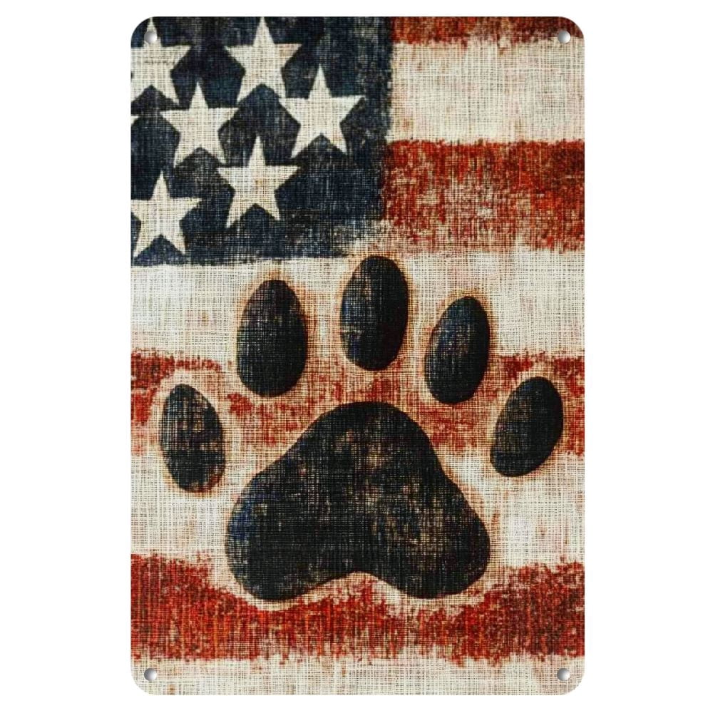 Wall Decor For Bar Garage Cafe Pub Patriotic pets Retro Metal Sign ...