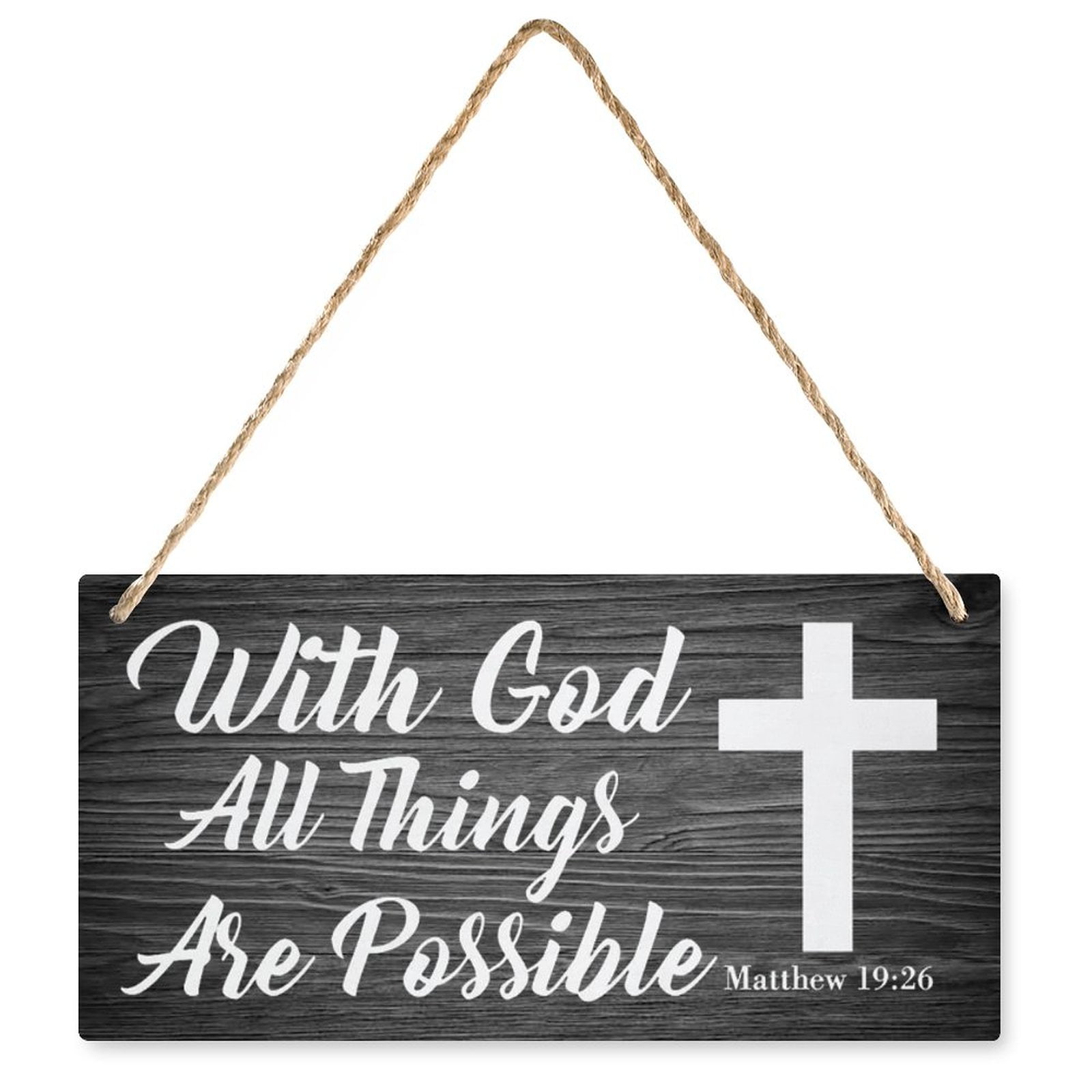 Wall Decor Bible Verses With God All Things Are Possible Wood Sign Door ...