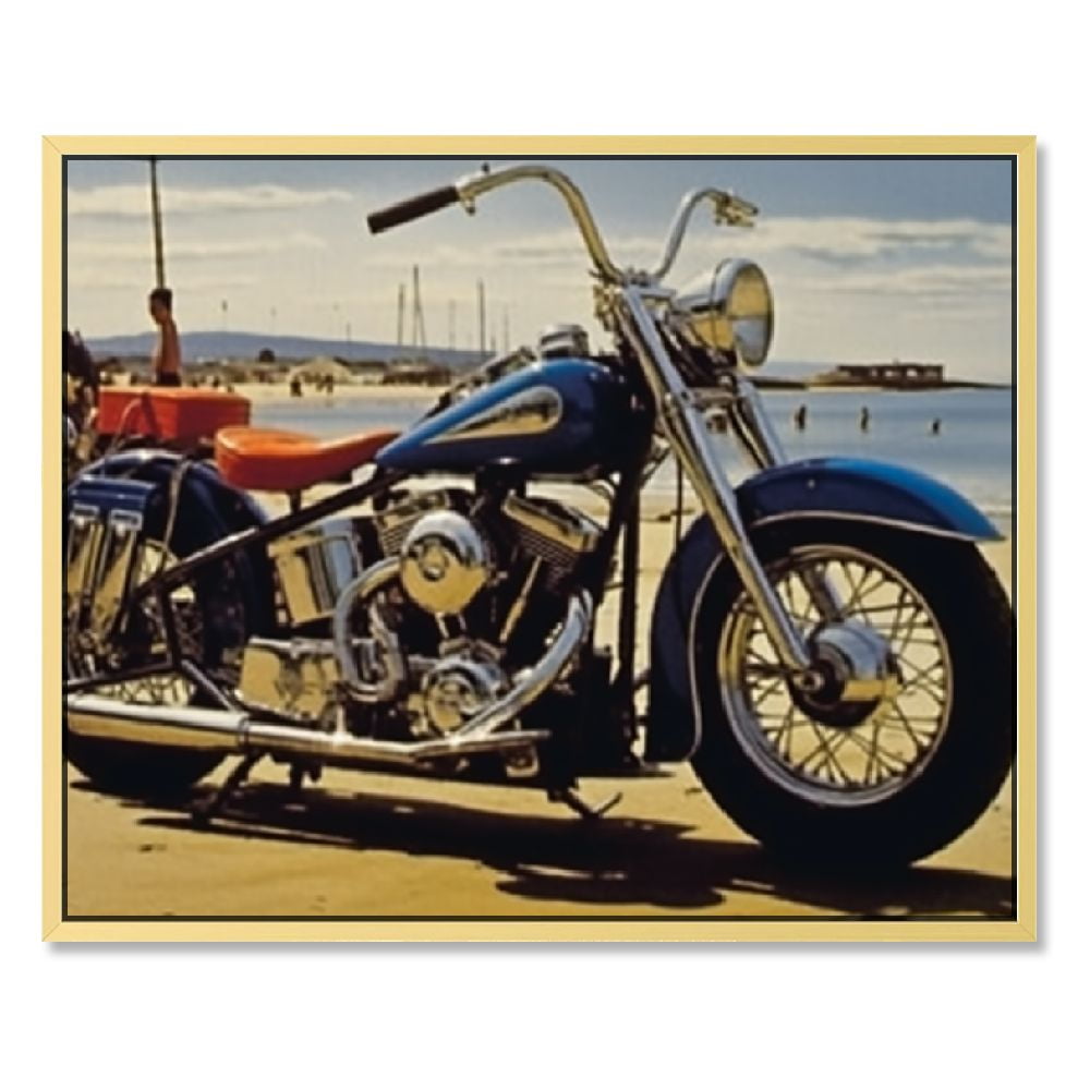 Wall Decor Blue Harley Davidson Vintage Art Print Poster ( - Walmart.com