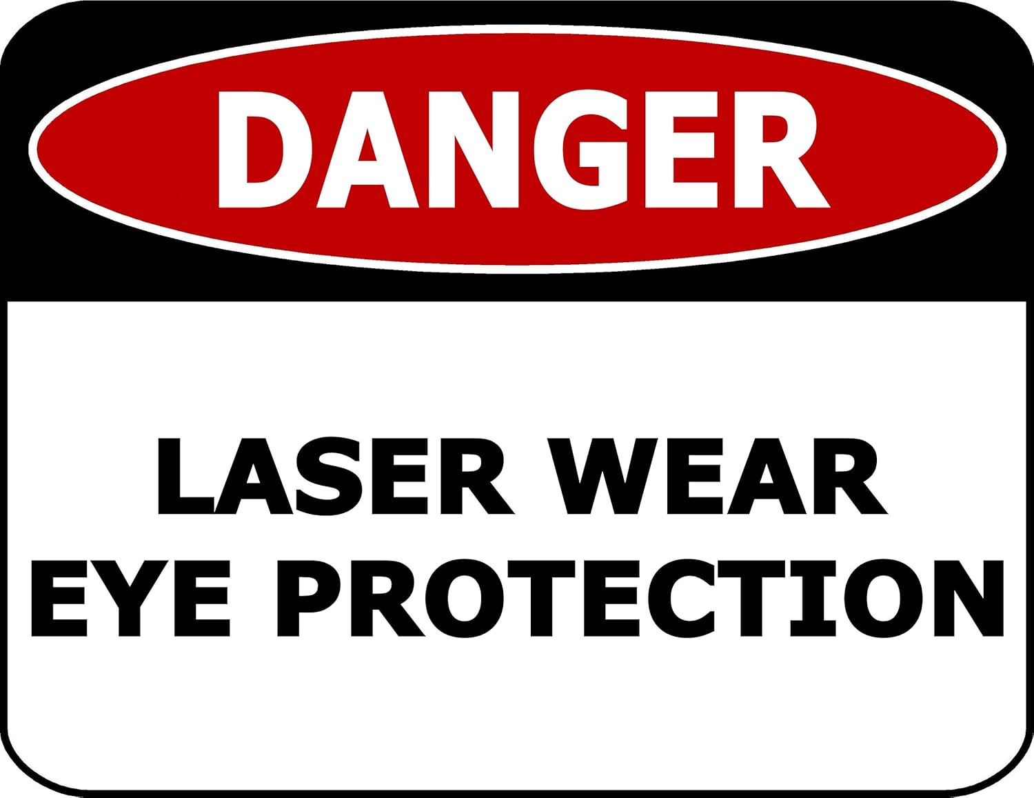 Wall Decor Danger Laser Wear Eye Protection Sign Aluminum Metal Tin ...