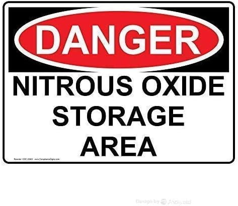 Wall Decor Danger Nitrous Oxide Storage Area Signs Metal Sign Warning ...