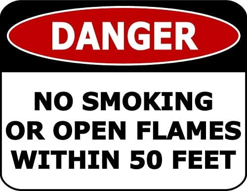 Wall Decor Danger No Smoking Open Flames Within 50 Feet Sign Metal Tin ...