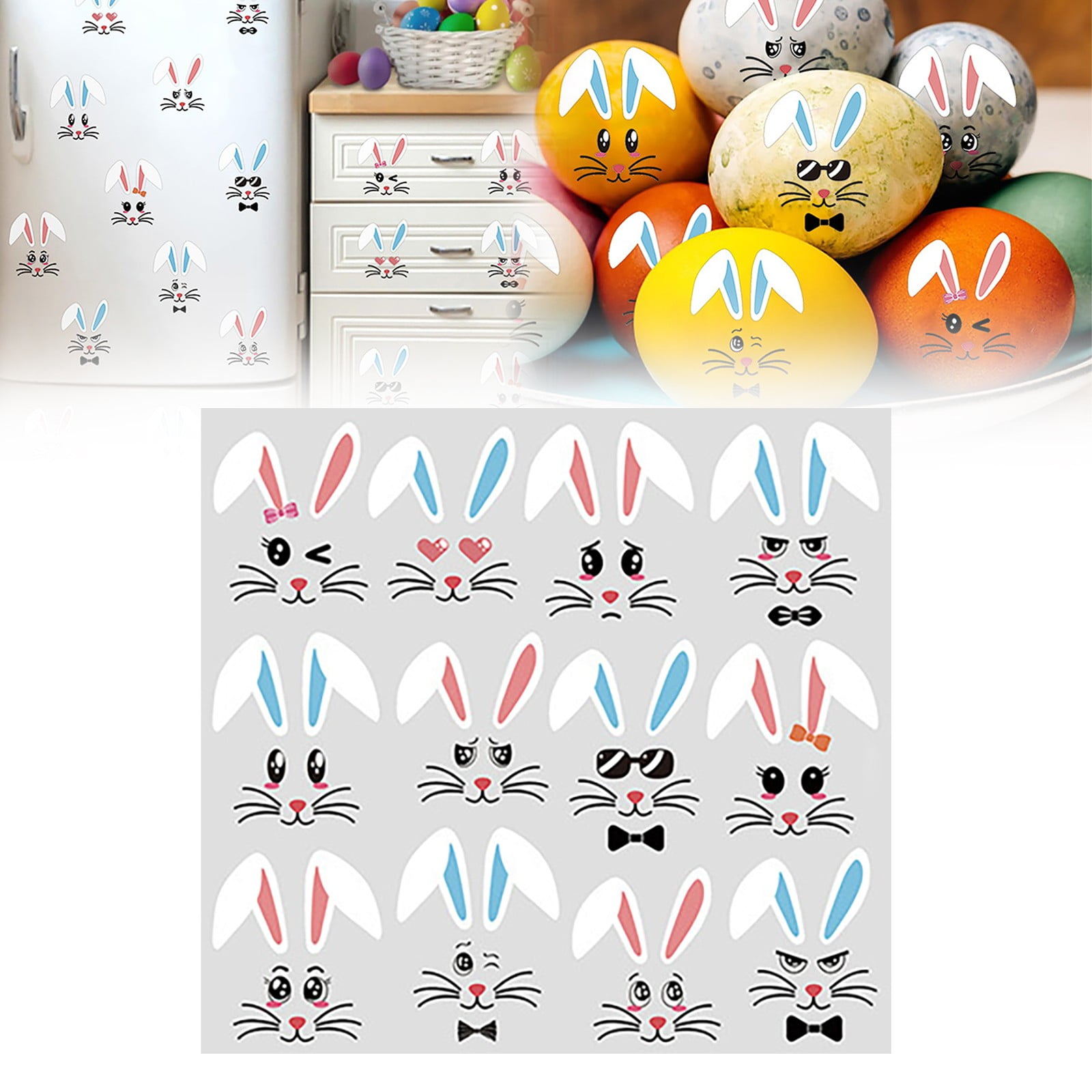 Wall Decor Easter Bunny Vinyl Decal Bunny Decal Stickers Easter Basket ...