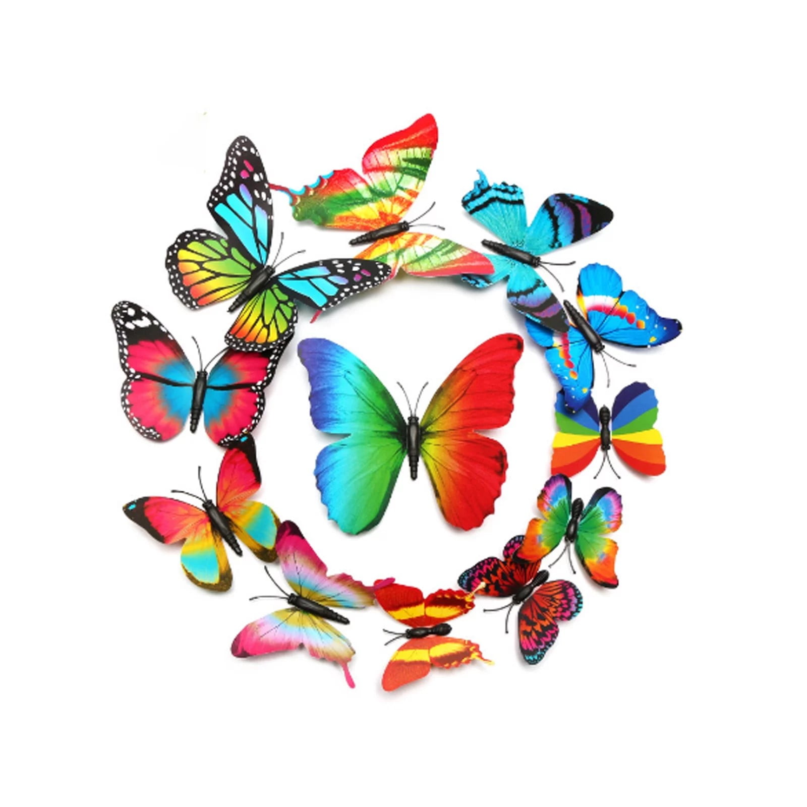 Wall Decor For Bedroom 12 PCS Removable 3D DIY Butterfly Wall Decals ...