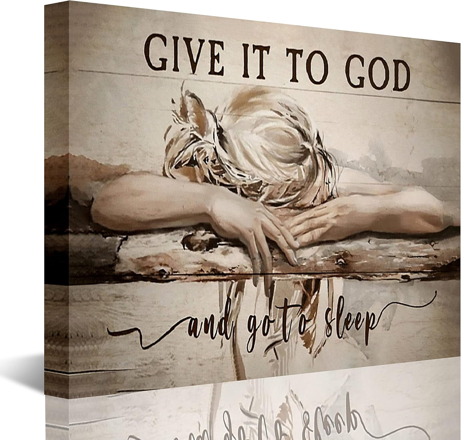 Wall Decor Give It to God and Go to Sleep Sign Quotes Canvas Art Wall ...