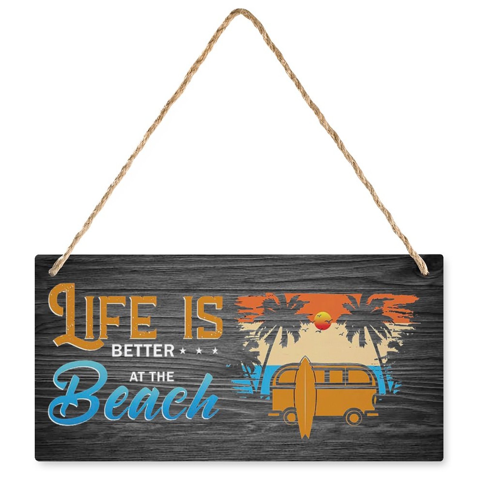 Wall Decor Inspirational Life Is Better At The Beach Wood Sign Door ...
