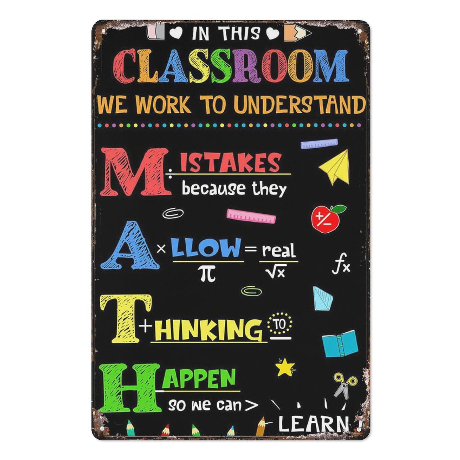 Wall Decor Math Class, Classroom Poster - In This Classroom, We Work To ...