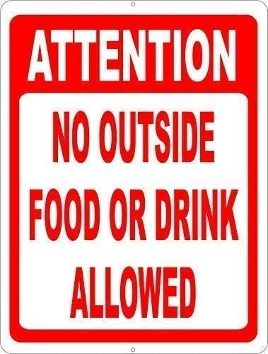 Wall Decor Metal Sign Great Tin Signs Attention No Outside Food Or ...