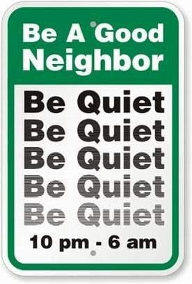 Wall Decor Notice Sign 8x12 Be A Good Neighbor, Be Quiet 10Pm - 6Am ...