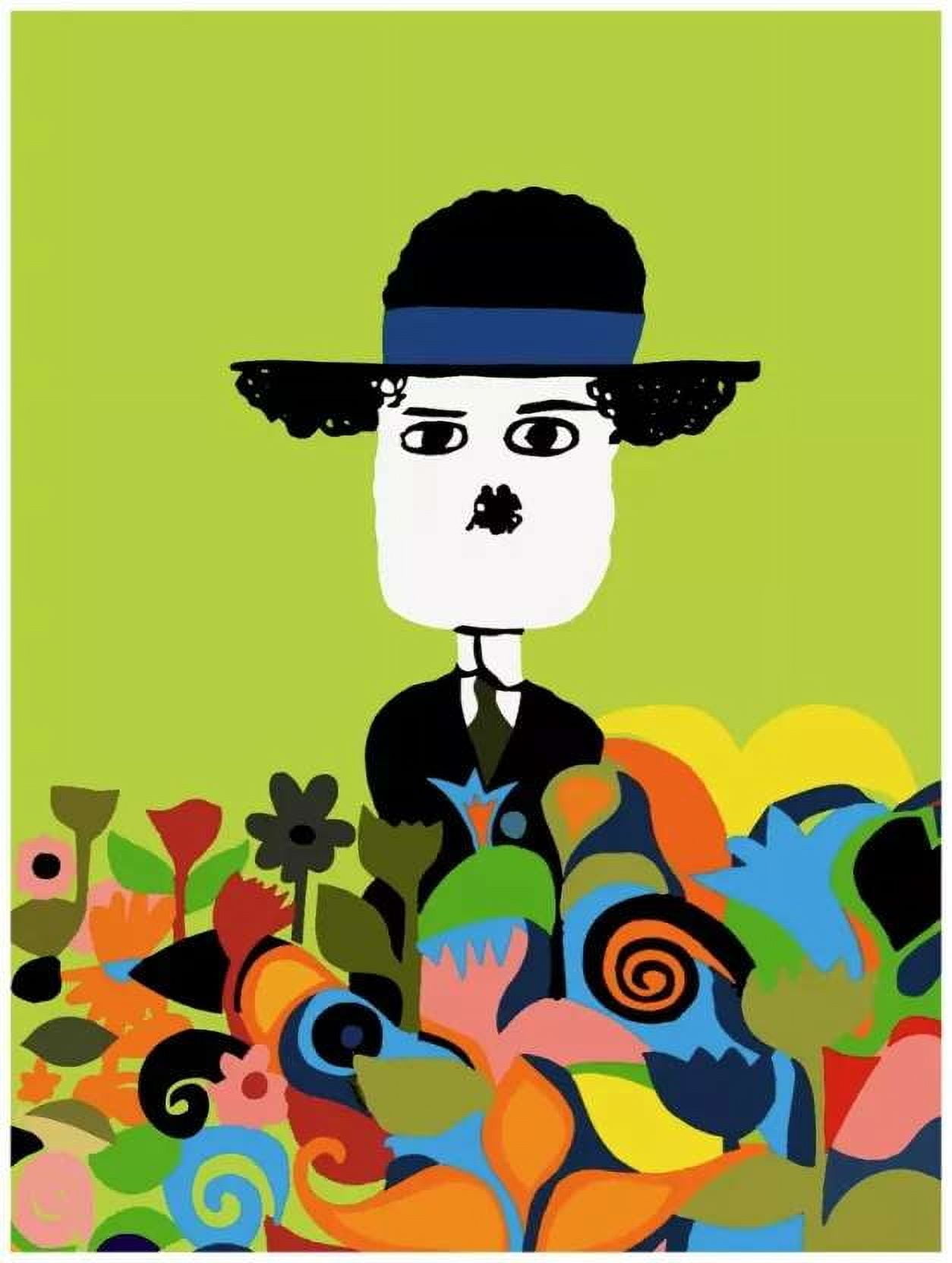 Wall Decor Poster.Fine Graphic Art Design.Charlie Chaplin Garden.Room ...