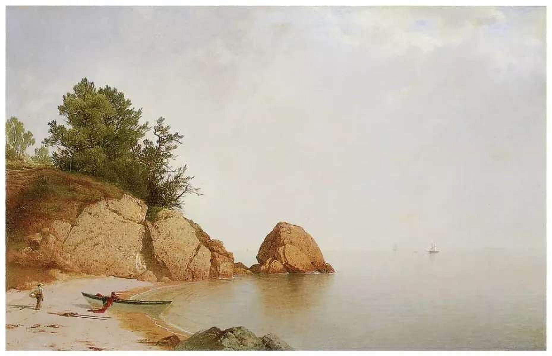 Wall Decor Poster. Man watching boats. Seascape Art design. Room art ...