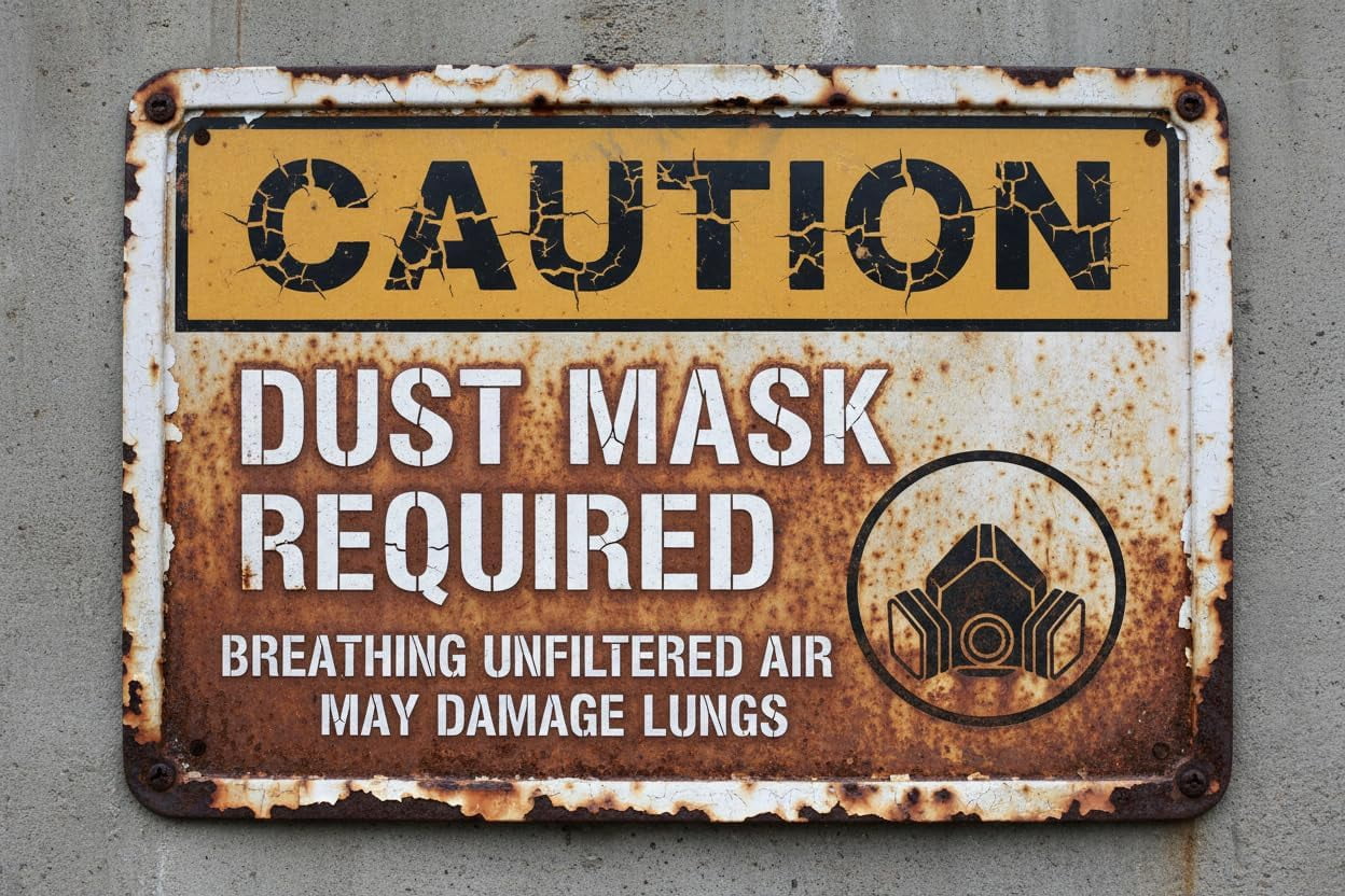 Wall Decor Safety - Dust Mask Required Caution Sign Metal Sign Ative ...