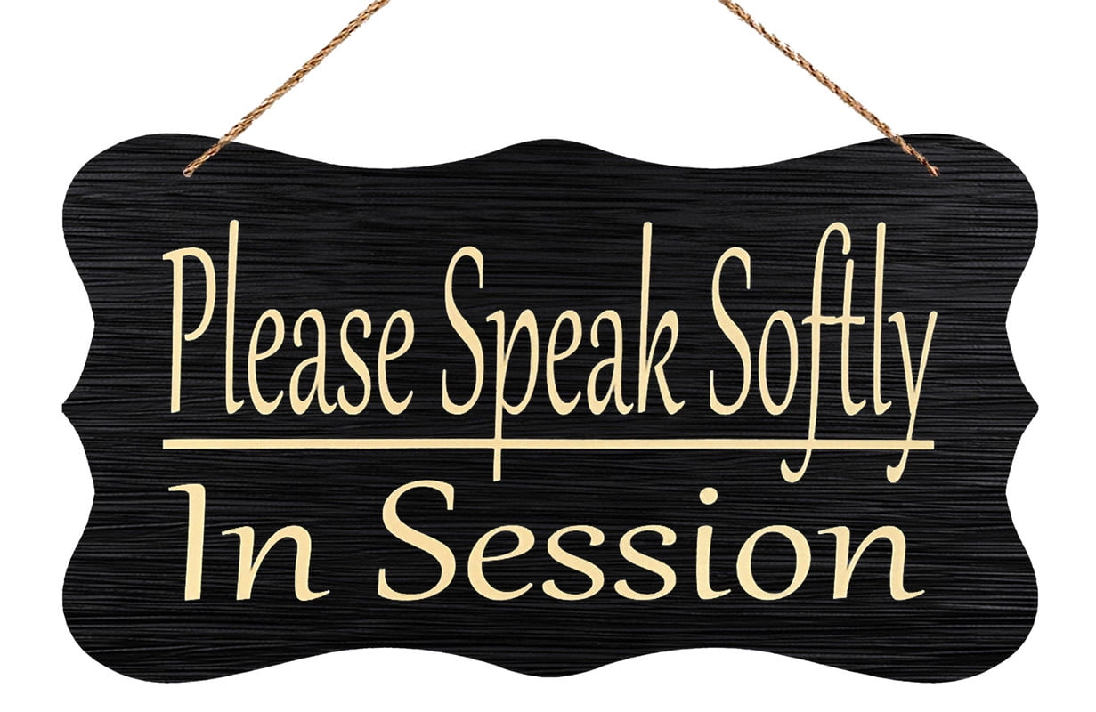 Wall Decor Sign Please Speak Softly In Session Wood Shhh Quiet Sign ...