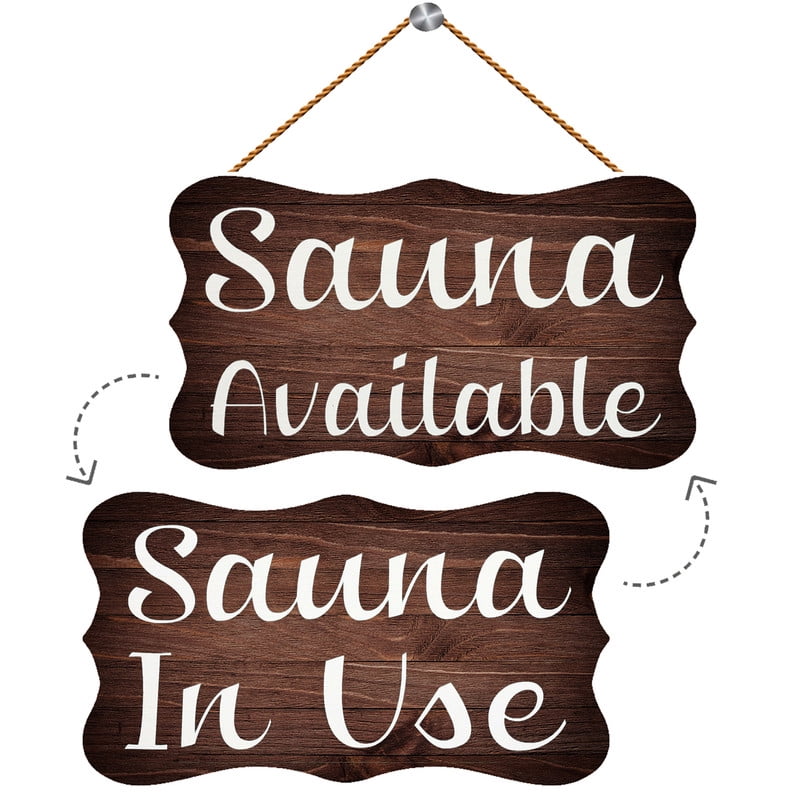 Wall Decor Sign Sauna Available In Use Wood Spa Sign Two Sided Wooden ...