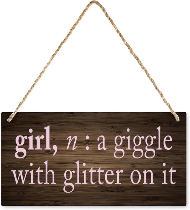Wall Decor Sign With Warming Quotes A Giggle With Glitter On It Hanging ...