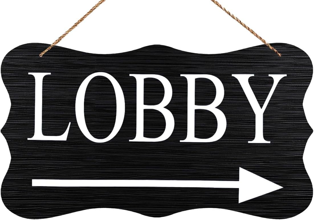 Wall Decor Sign With Warming Quotes Lobby With Arrow Wood Directional ...