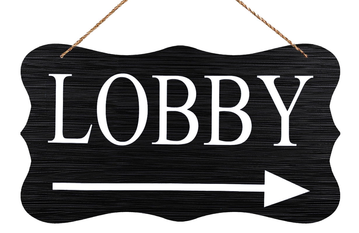 Wall Decor Sign With Warming Quotes Lobby With Arrow Wood Directional ...