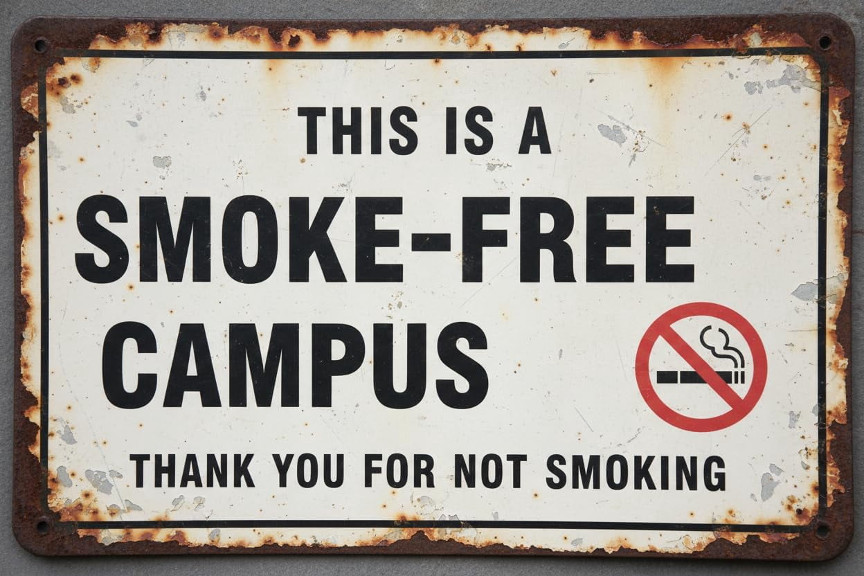 Wall Decor Smoke Free Campus - Building/office Metal Sign 8"x12" Clear ...