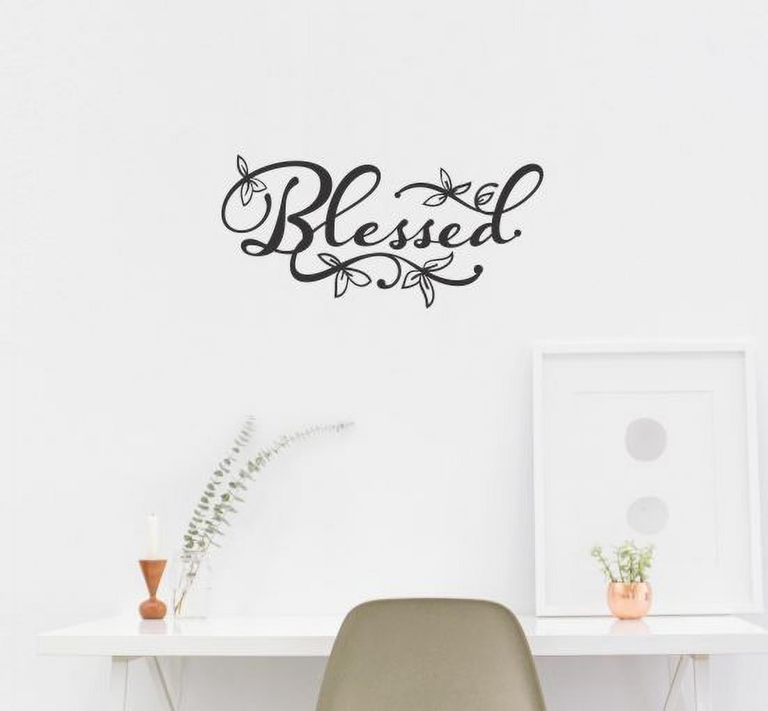 Wall Decor Stickers Blessed Word Lettering Home Decor Art Vinyl Decals ...