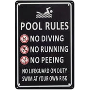 No P Pee in Ool Funny Tin Metal Swimming Pool Sign Hot Tub Spa Swim ...