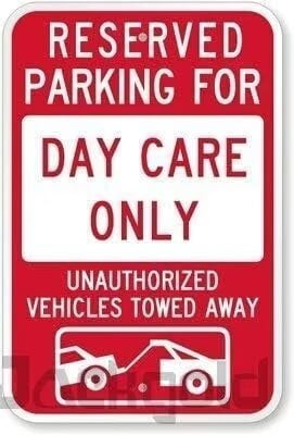 Wall Decor Tin Sign New Metal Sign Funny Reserved Parking for Day Care ...