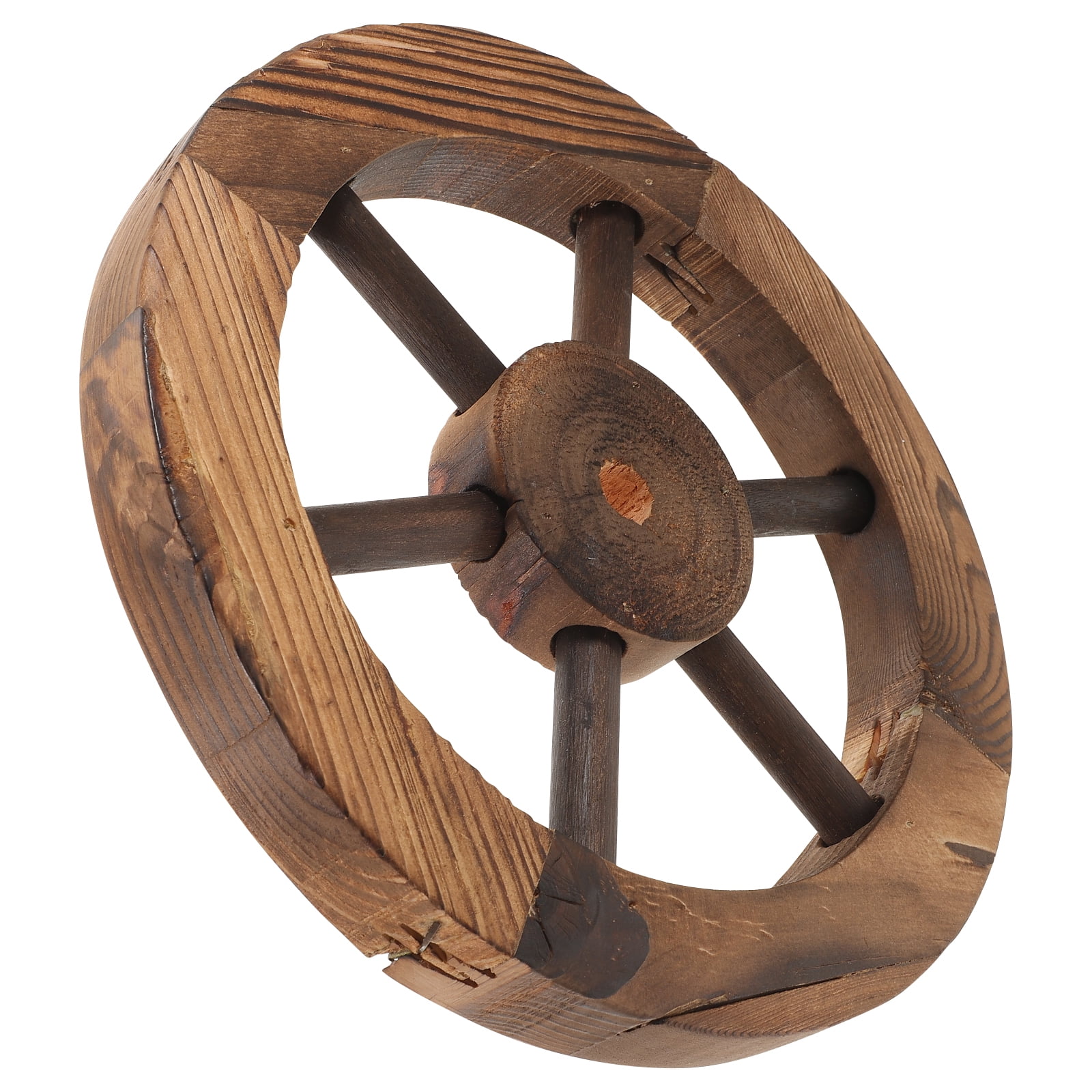TABLZONE Farmhouse Decor Wooden Wagon Wheel Decor Brown 1Pc - Walmart.com
