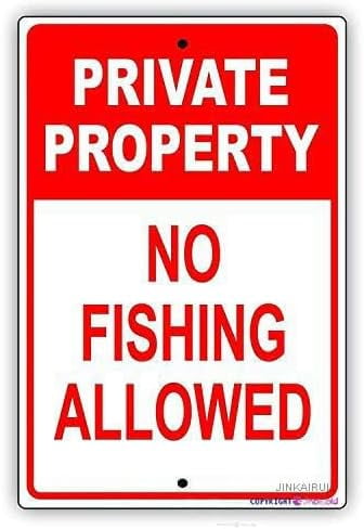 Wall Decor Warning Sign Private Property No Fishing Allowed Metal Sign ...