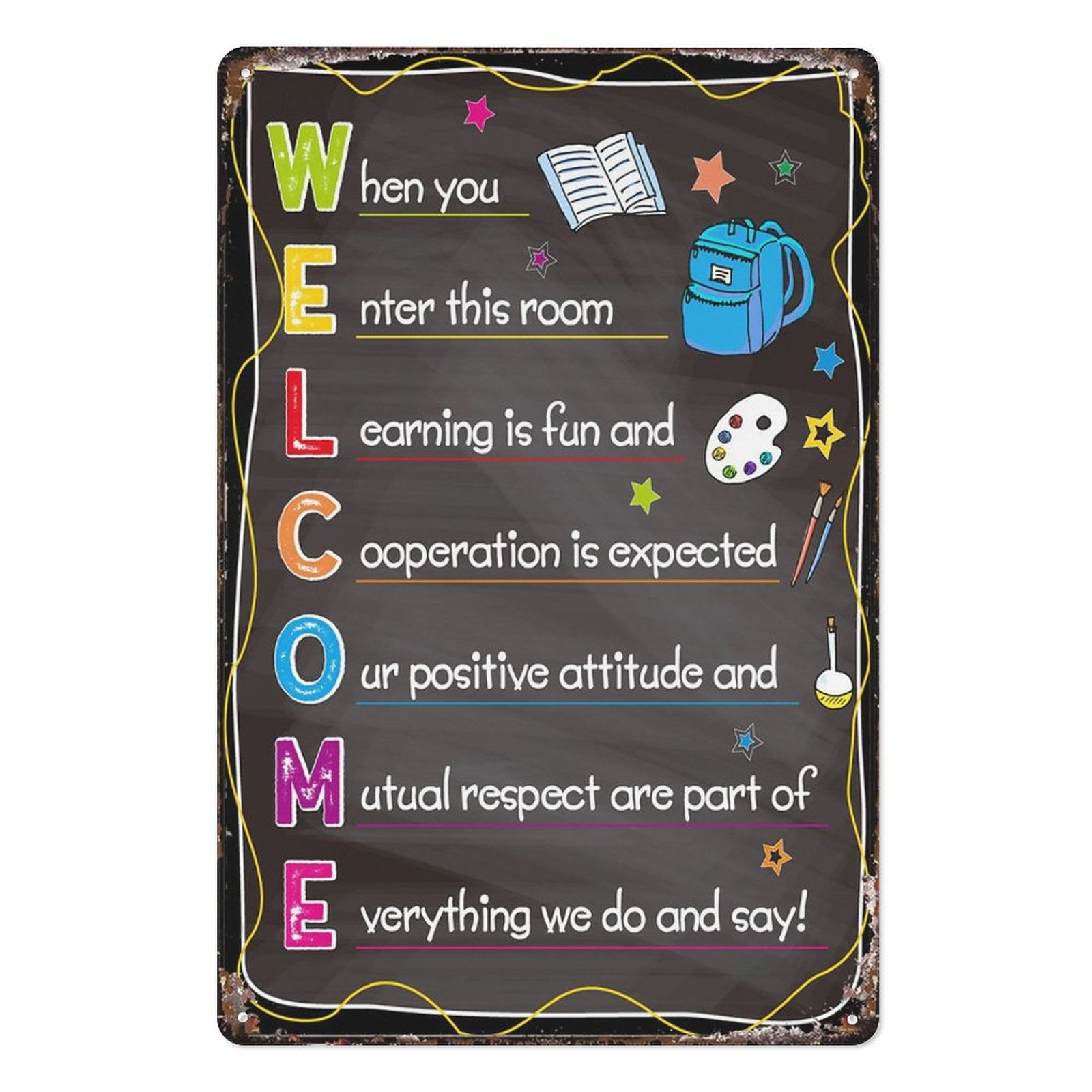 Wall Decor Welcome Classroom Poster Back To School Classroom ...