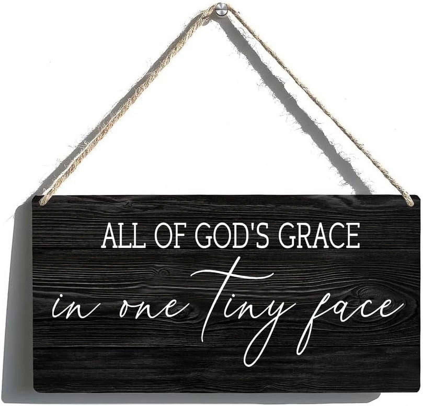 Wall Decor Wood Sign All Of God'S Grace In One Tiny Face Decorative ...