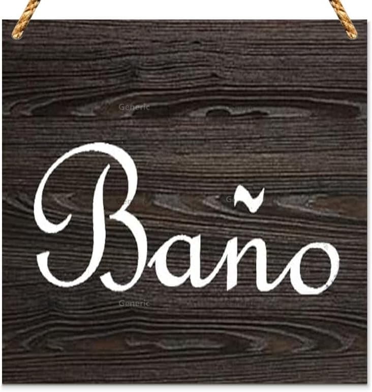 Wall Decor Wood Sign Bano Bath Spanish Wood Sign Restroom Bathroom ...