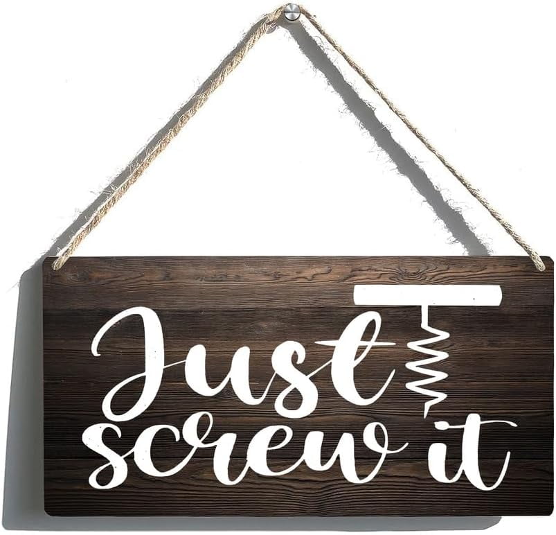 Wall Decor Wood Sign Just Screw Up Hand Painted Wood Sign Decorative ...