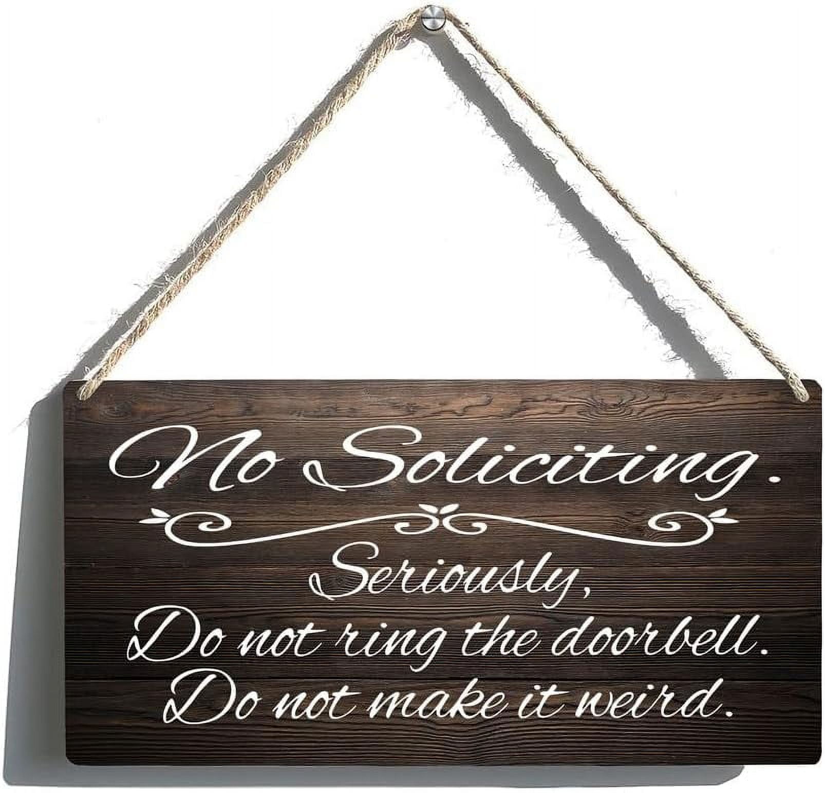 Wall Decor Wood Sign No Soliciting Sign Door Sign No Soliciting Door Do ...