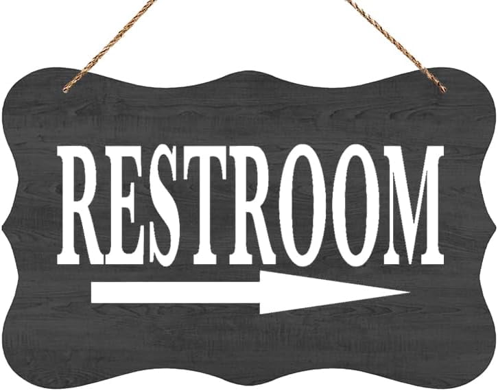 Wall Decor Wood Sign Restroom Sign Directional Arrow Restaurant Spa ...