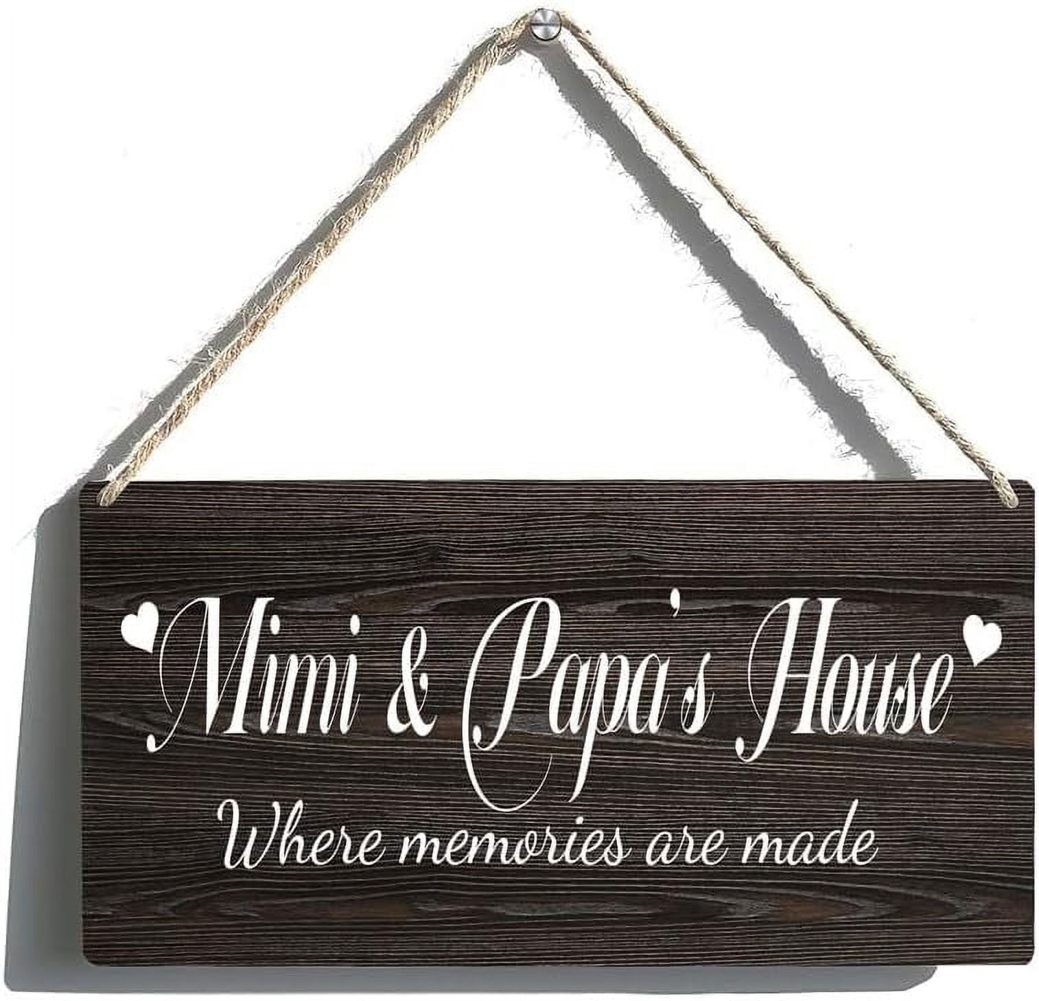 Wall Decor Wooden Sign Mimi And Papa'S House Sign Where Memories Are ...