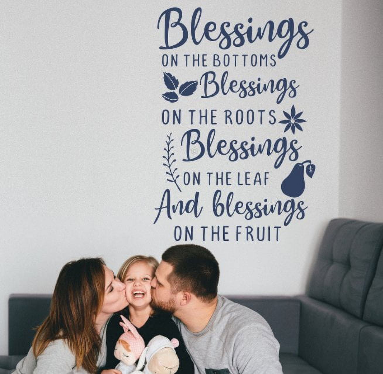 Wall Decor for Kitchen - Blessings on Root Leaf Fruit - Wall Decal ...
