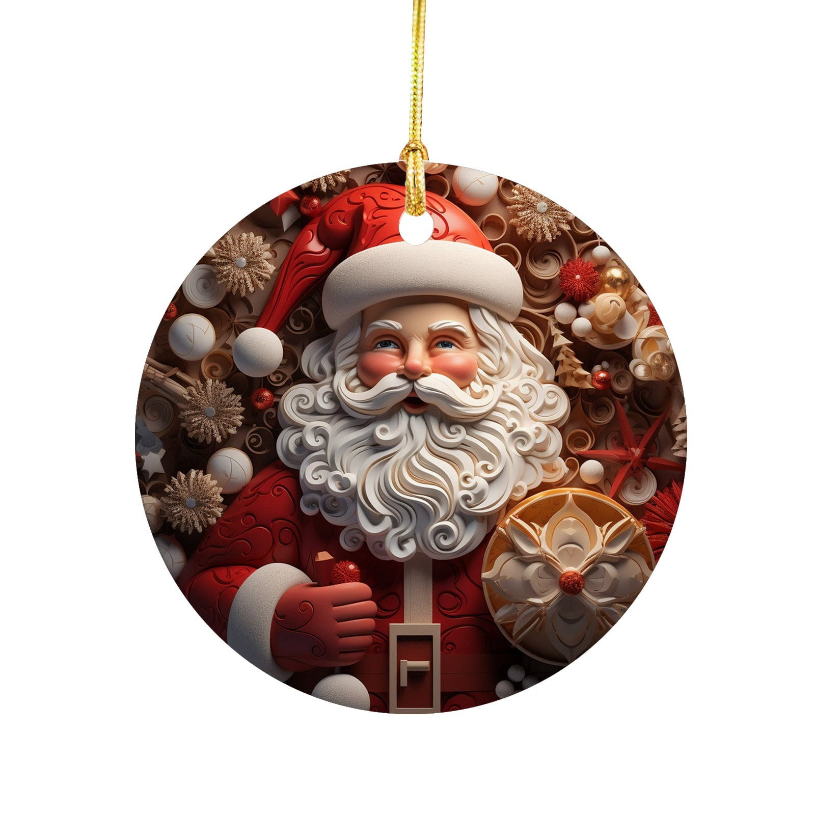 Wall Decorations Pendant 2D Christmas Round Card Christmas Snowman ...