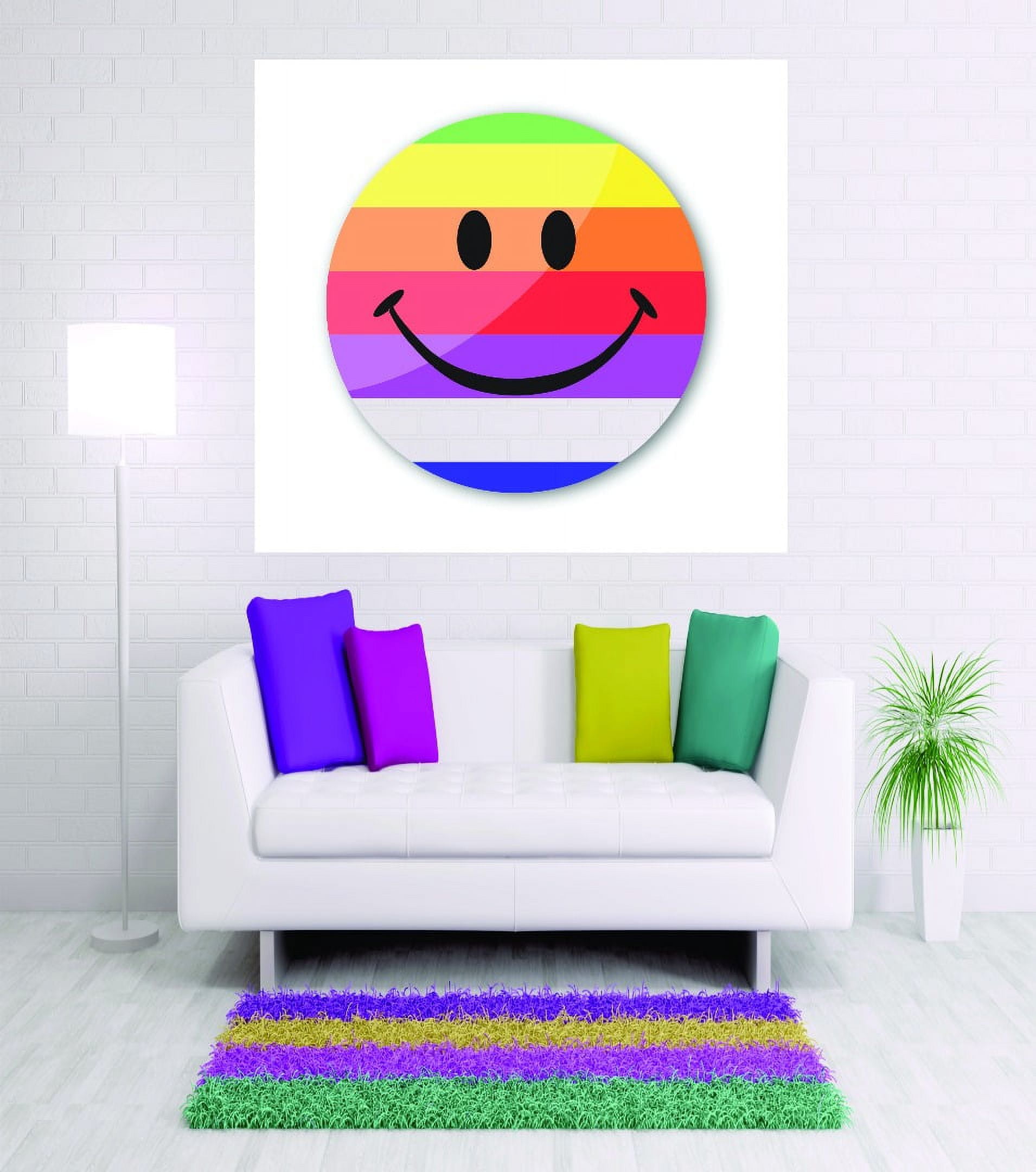Wall Design Pieces Colorful Smiley Happy Face Design 12x12" - Walmart.com