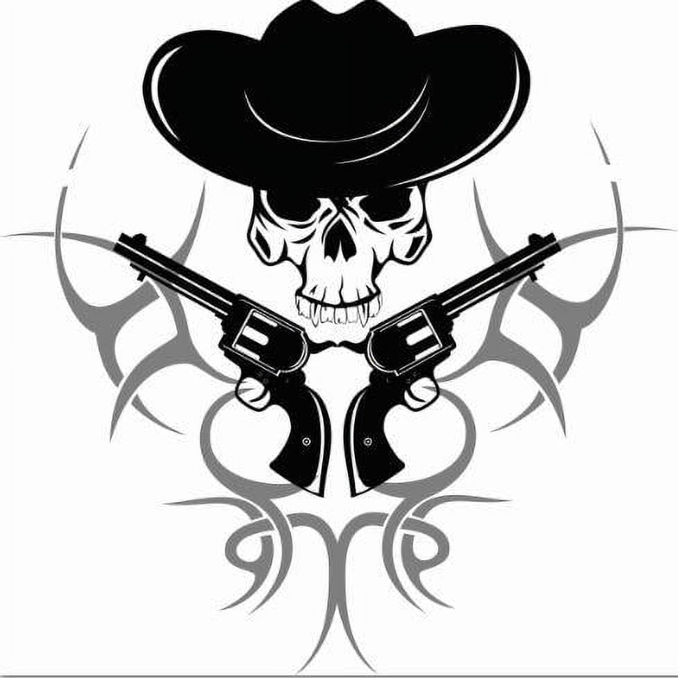 Wall Design Pieces Crossbones Skulls & Guns Bathroom 8 X24" - - Walmart.com