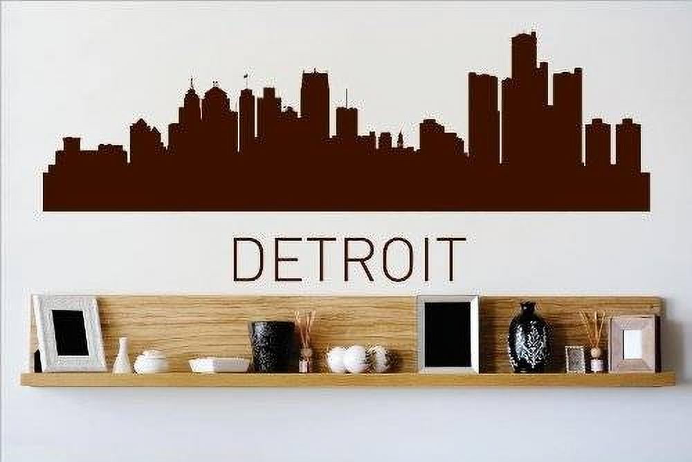 Wall Design Pieces Detroit Michigan Mi Skyline City View Beautiful ...