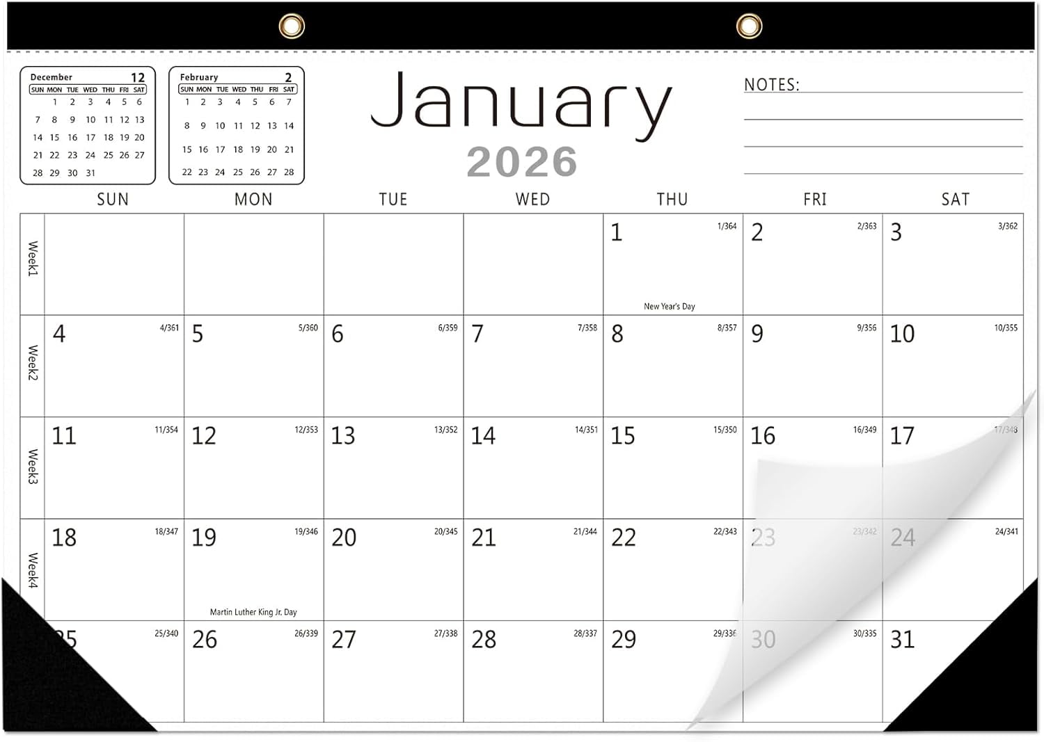 Wall -Desk 2026-2027 from Jan. 2026 to Jun. 2027,18 Months ,12"×17 ...