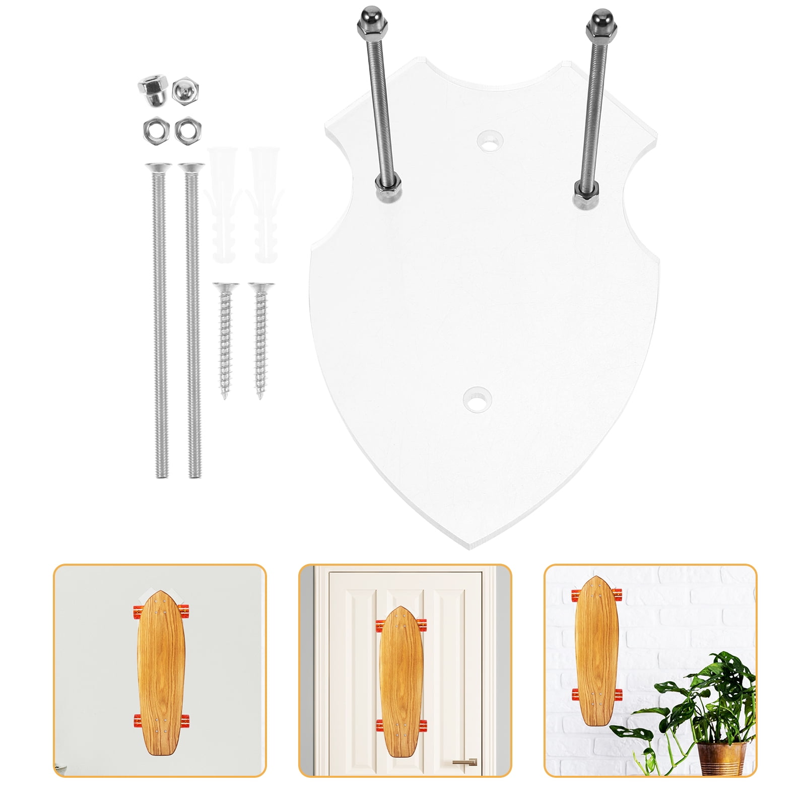 Wall Display Rack Coat Hangers Skateboard Vertical Clear Acrylic Holder ...