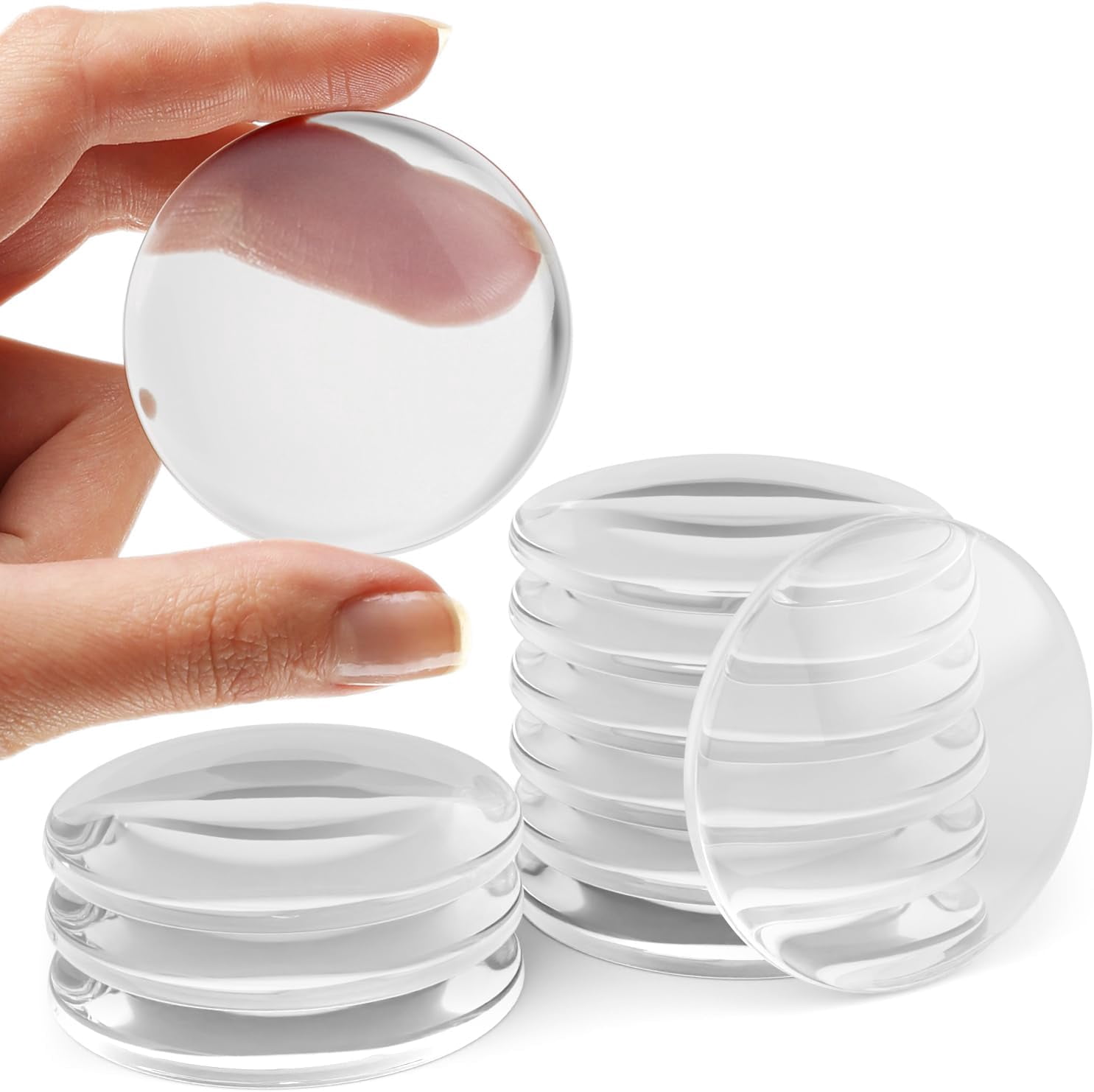 Wall & Door Handle Stopper 2" Set of 10 count of Clear Rubber Door Knob ...