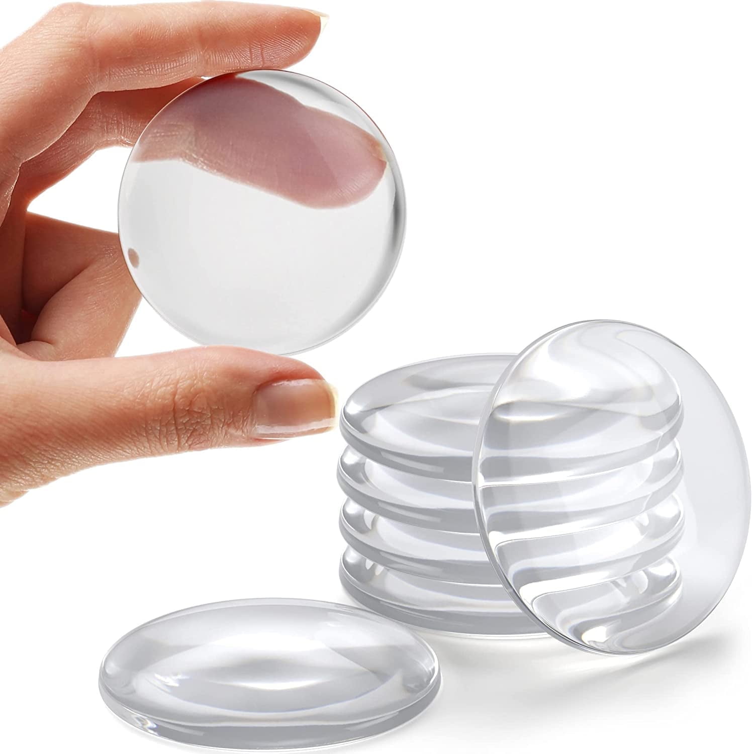 2 Inch Round Wall Shield Door Knob Protector Set – 8 Pieces of Clear ...