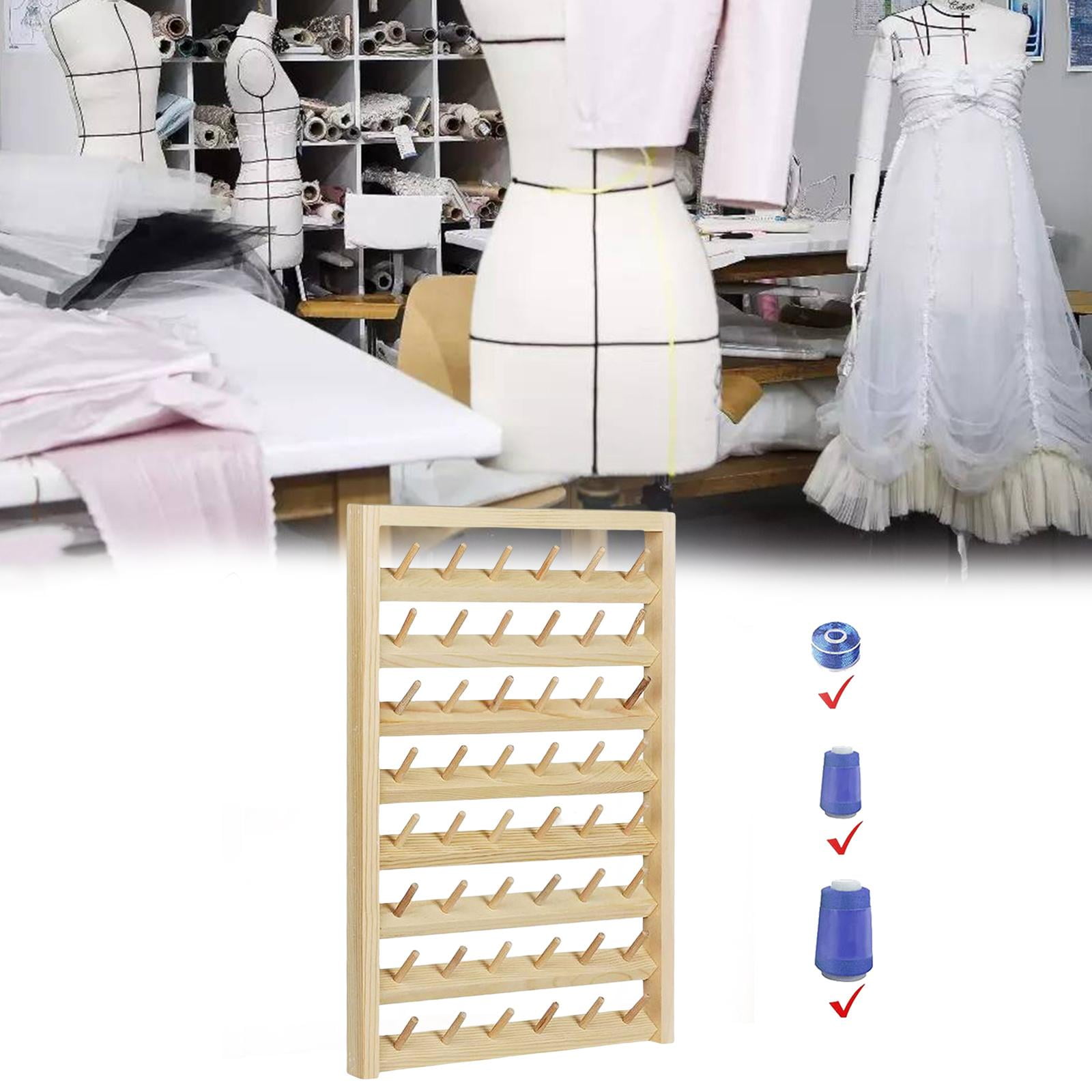Wall Door Hanging Thread Jewelry Rack 48 Spool Stand Organizer Sewing ...
