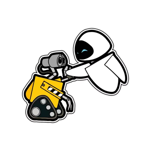 Wall-E And Eve High Five Waterproof Sticker Phone Decal Water Bottle ...