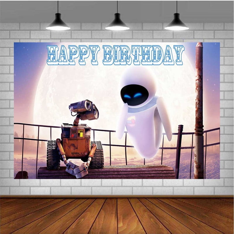 Wall E Banner Poster Wall Walle Decor Birthday Backdrop Background ...