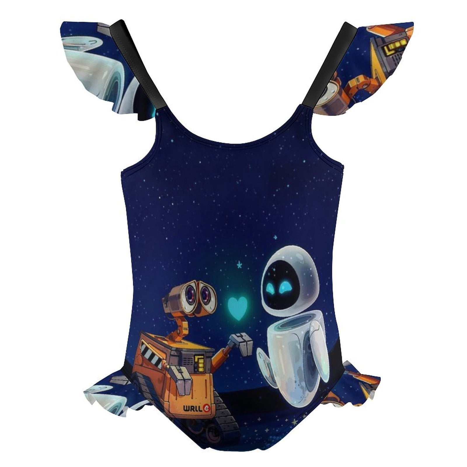 Wall-,E One Piece Swimsuit for Girls Flutter Sleeve Strap Bathing Suit Swimwear - Walmart.com