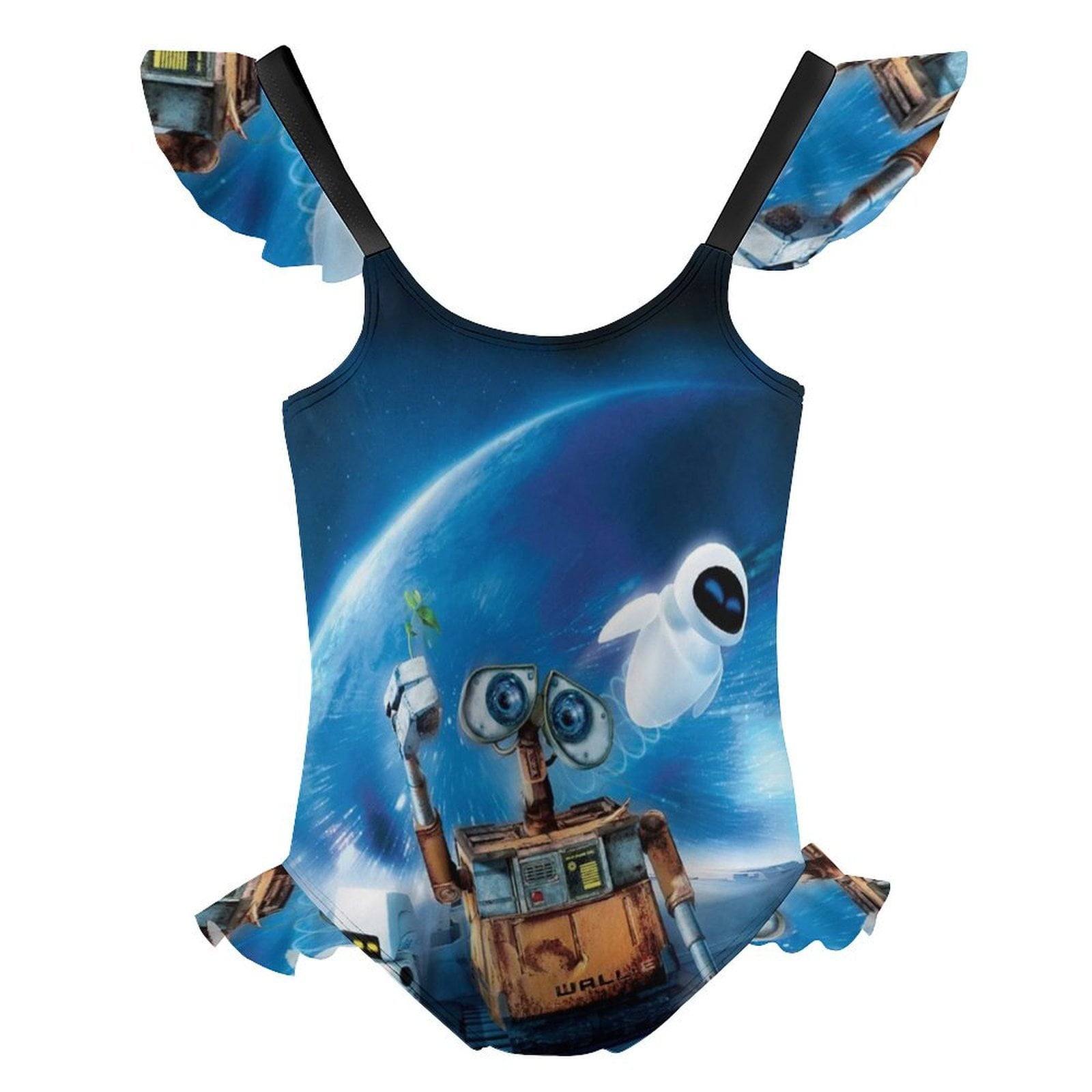 Wall-,E One Piece Swimsuit for Girls Flutter Sleeve Strap Bathing Suit Swimwear - Walmart.com